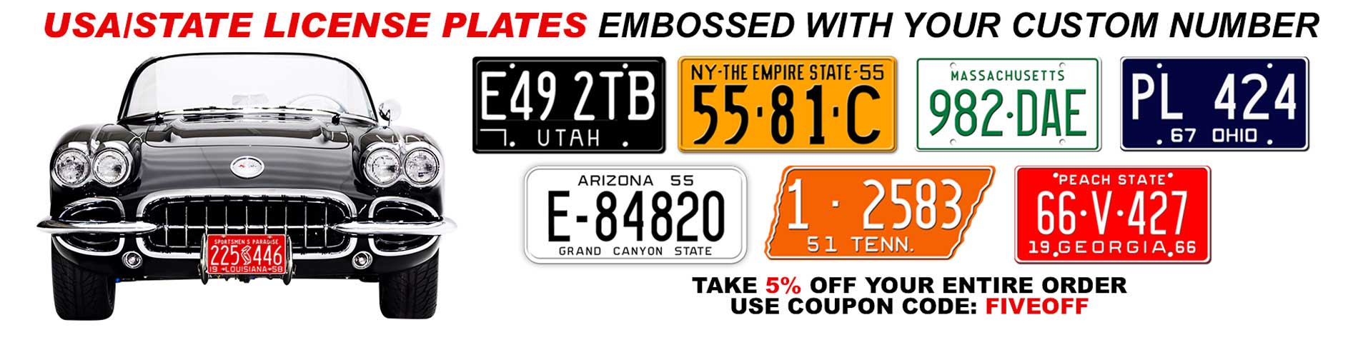 Custom License Plates | Personalized Vanity Plate | Front Auto Plates