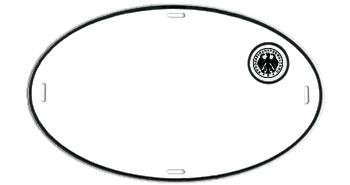 GERMANY EURO OVAL TEMPORARY LICENSE PLATE ISSUED BETWEEN 1948 TO 1988 ...