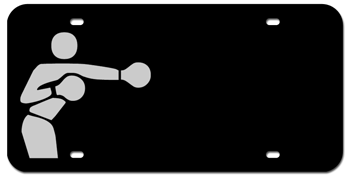 BOXING BLACK AND SILVER LASER LICENSE PLATE WITH YOUR CUSTOM TEXT ...