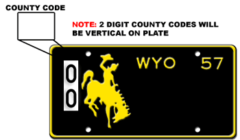 1957 WYOMING STATE LICENSE PLATE - EMBOSSED WITH YOUR CUSTOM NUMBER ...